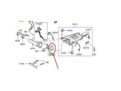 LR000954 - Joint descente echappement moteur 2,2l td4